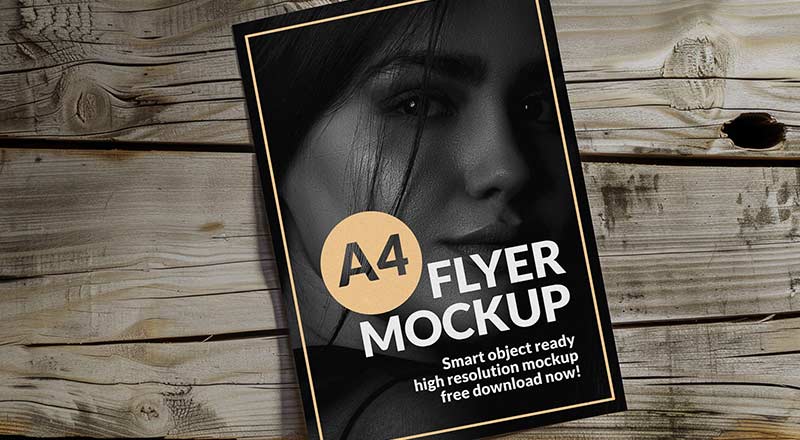 Free A4 Paper Flyer Mockup PSD - Designbolts
