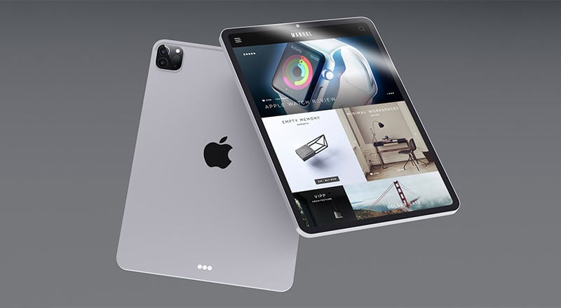 Free Floating iPad Pro Mockup PSD - Designbolts