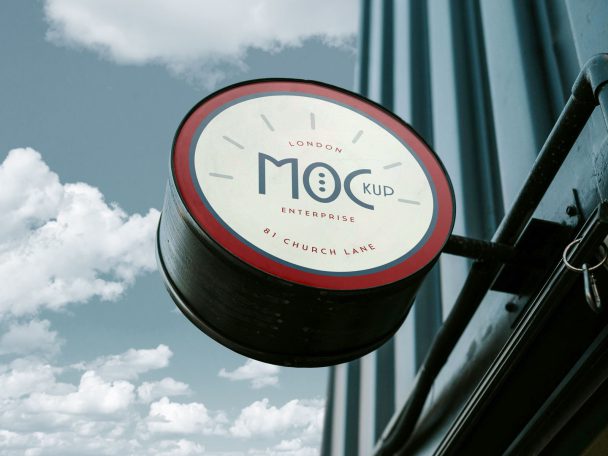 Free Round Shop Signboard Mockup PSD - Designbolts