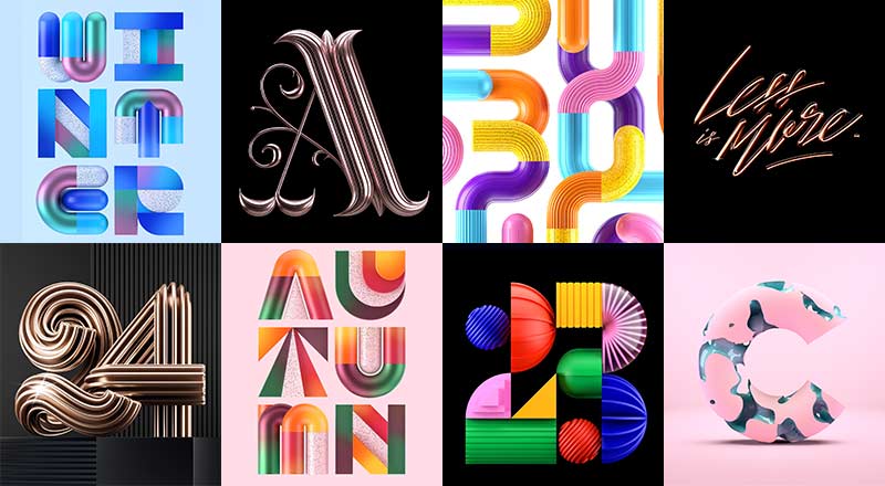 3D Type Explorations by Jérémie Gauthier - Designbolts