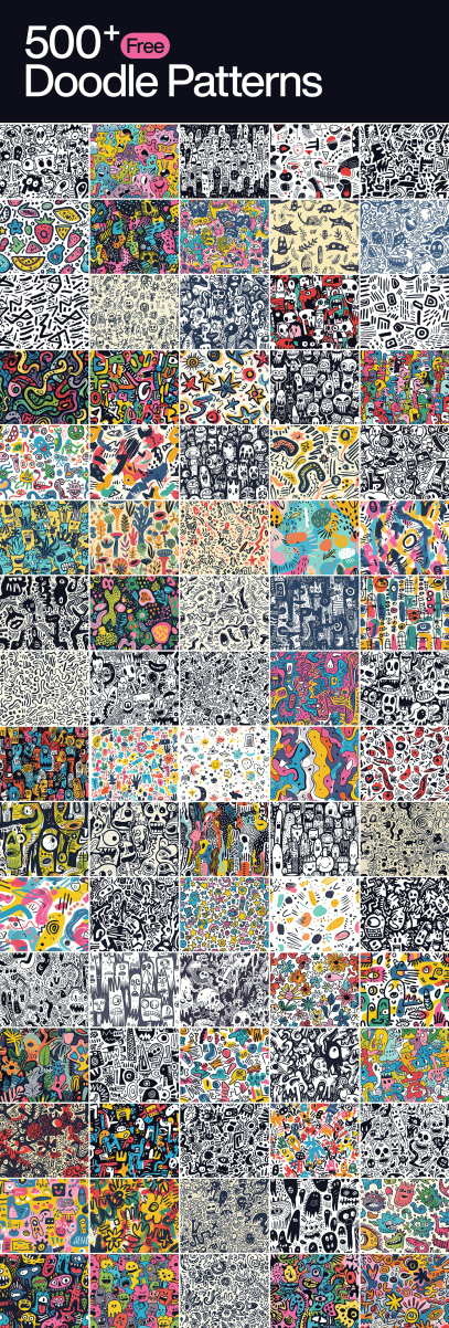 500+ Free Doodle Seamless Patterns - Designbolts