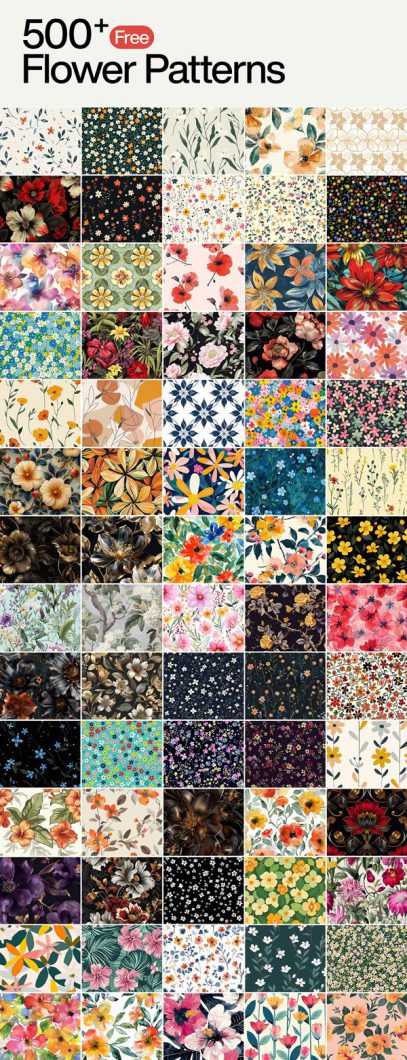 500 Free Flower Seamless Patterns for Your Design Projects - Designbolts