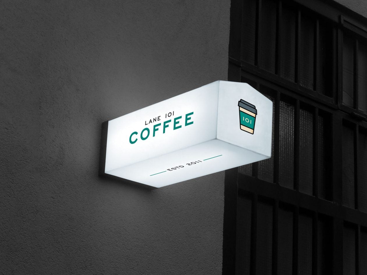 Free Illuminated Signboard Mockup PSD - Designbolts
