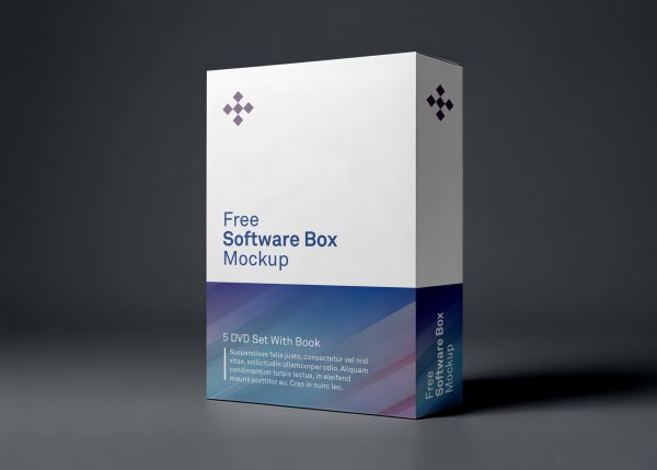 Free Product / Software Box Mockup PSD - Designbolts