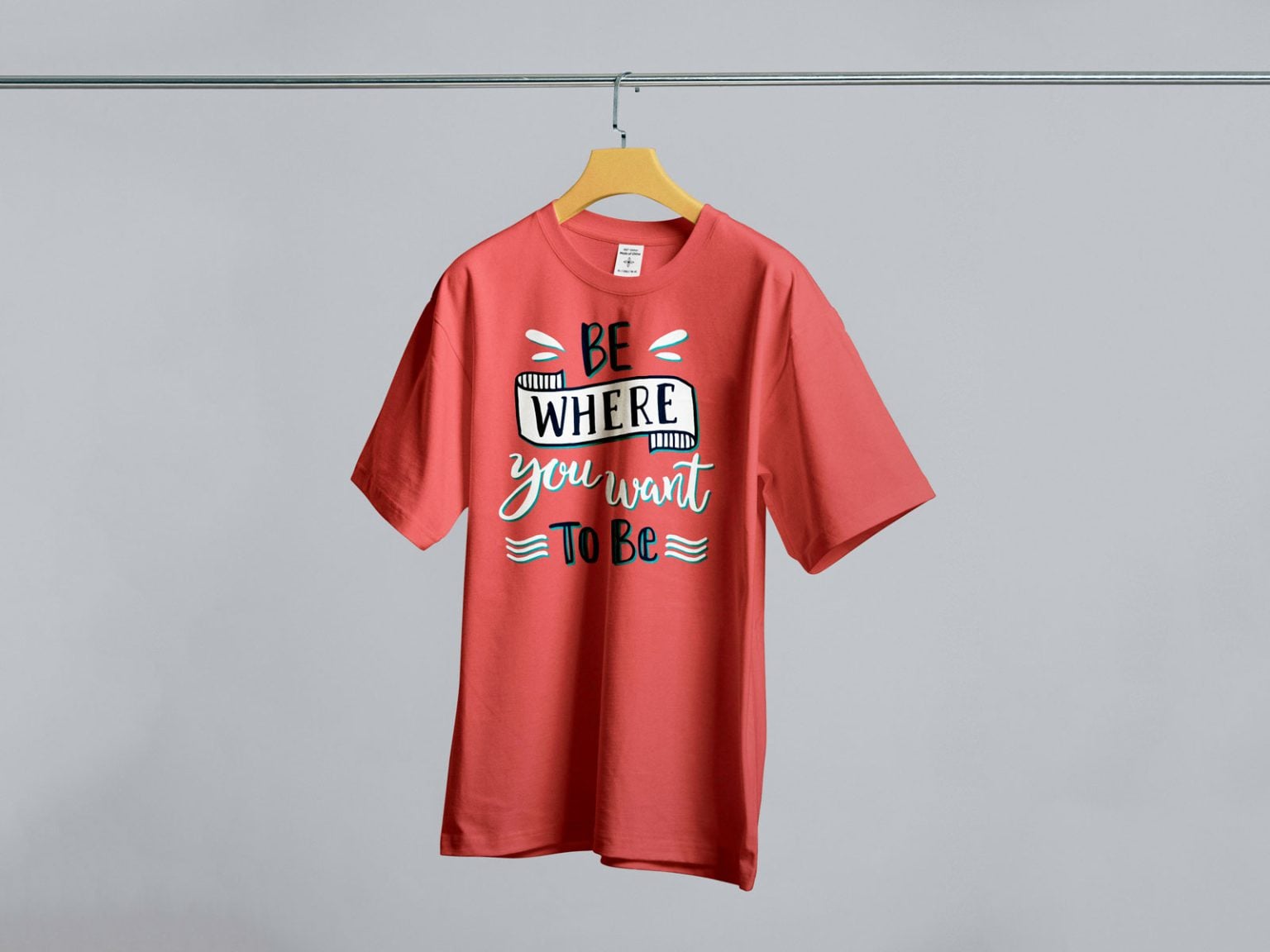 Free Hanging T-Shirt Mockup PSD - Designbolts