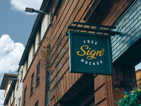 Free Shop Sign Mockup PSD - Designbolts