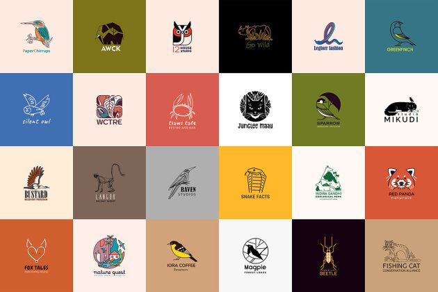 Lineart-Inspired Wildlife Logos By Rohan Dahotre - Designbolts