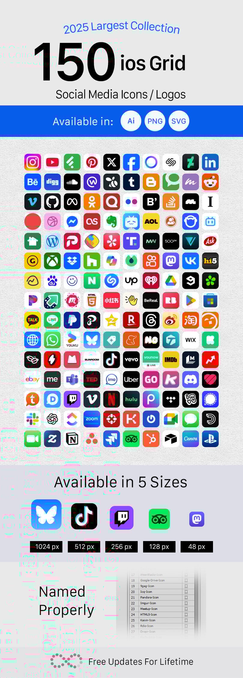 Free Vector Flat Social Media Icons 2025 | PNG, Ai, SVG Files - Designbolts