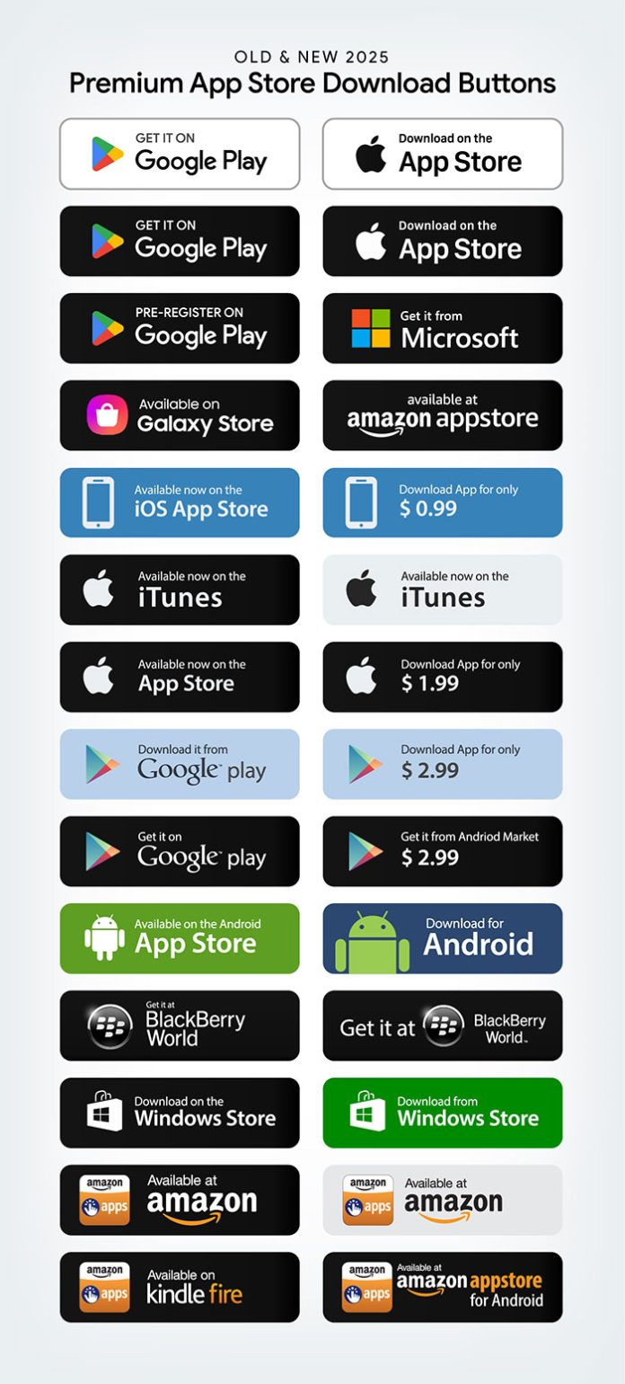 Get It On App Store / Google Play Badges For $4 - Designbolts