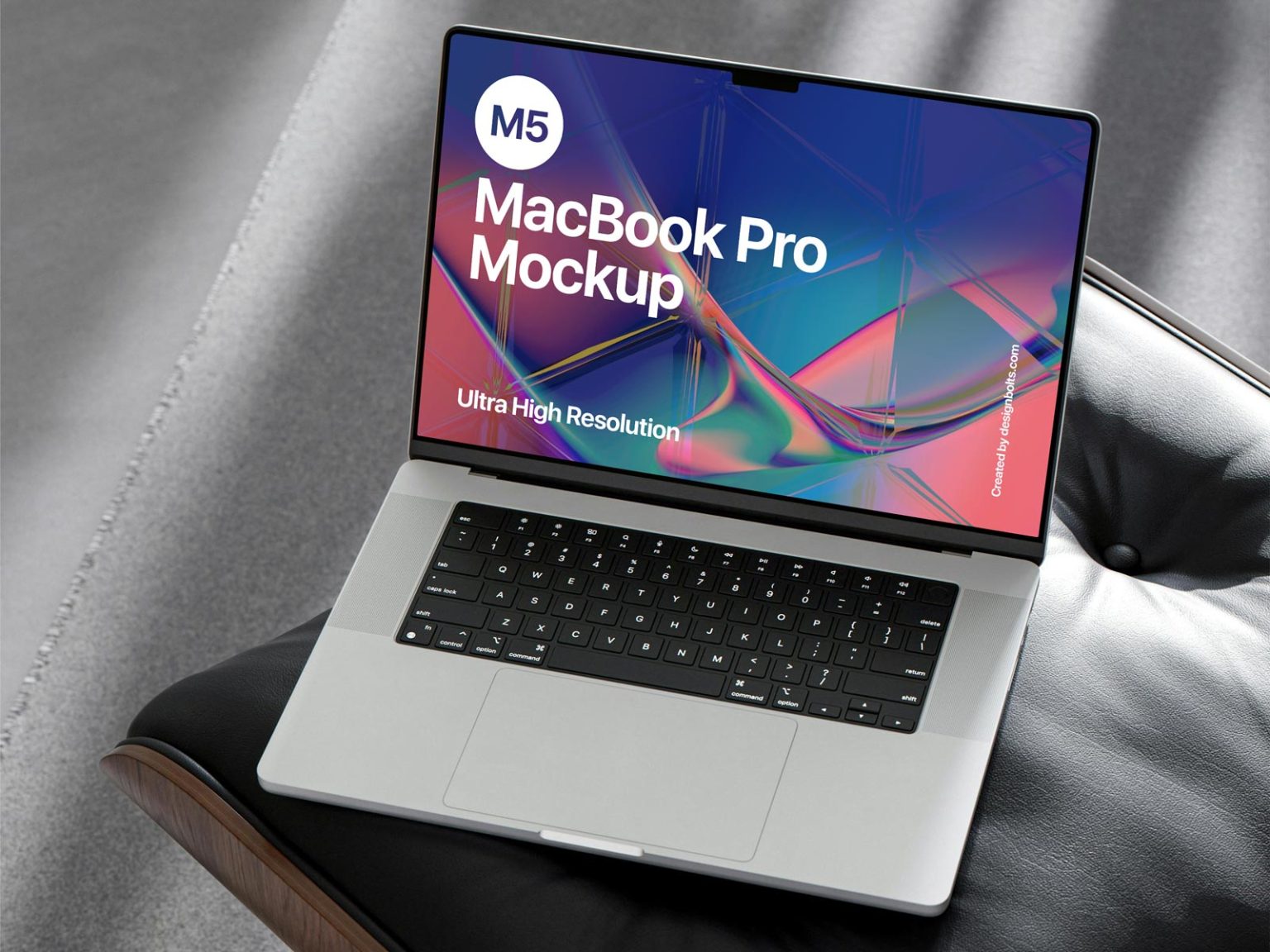 Free M5 / M4 MacBook Pro Mockup PSD - Designbolts