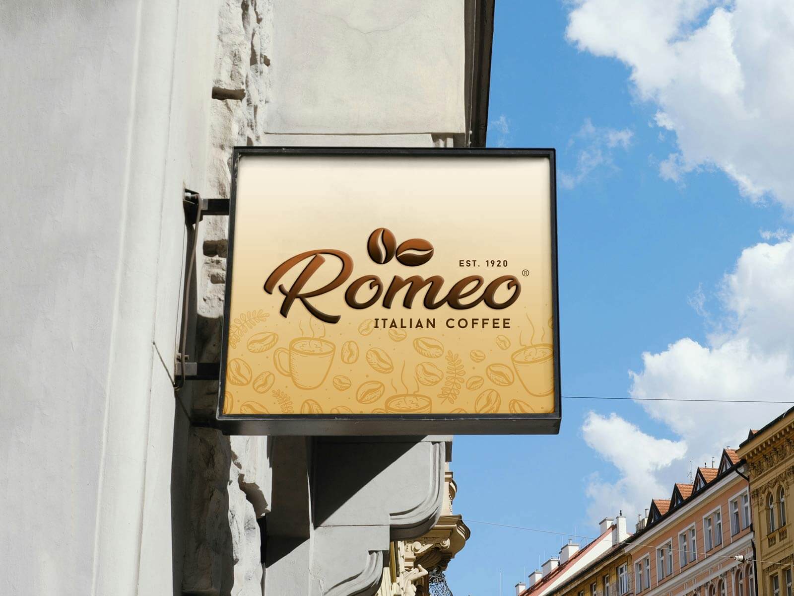 Free Square Shop Sign Mockup PSD - Designbolts